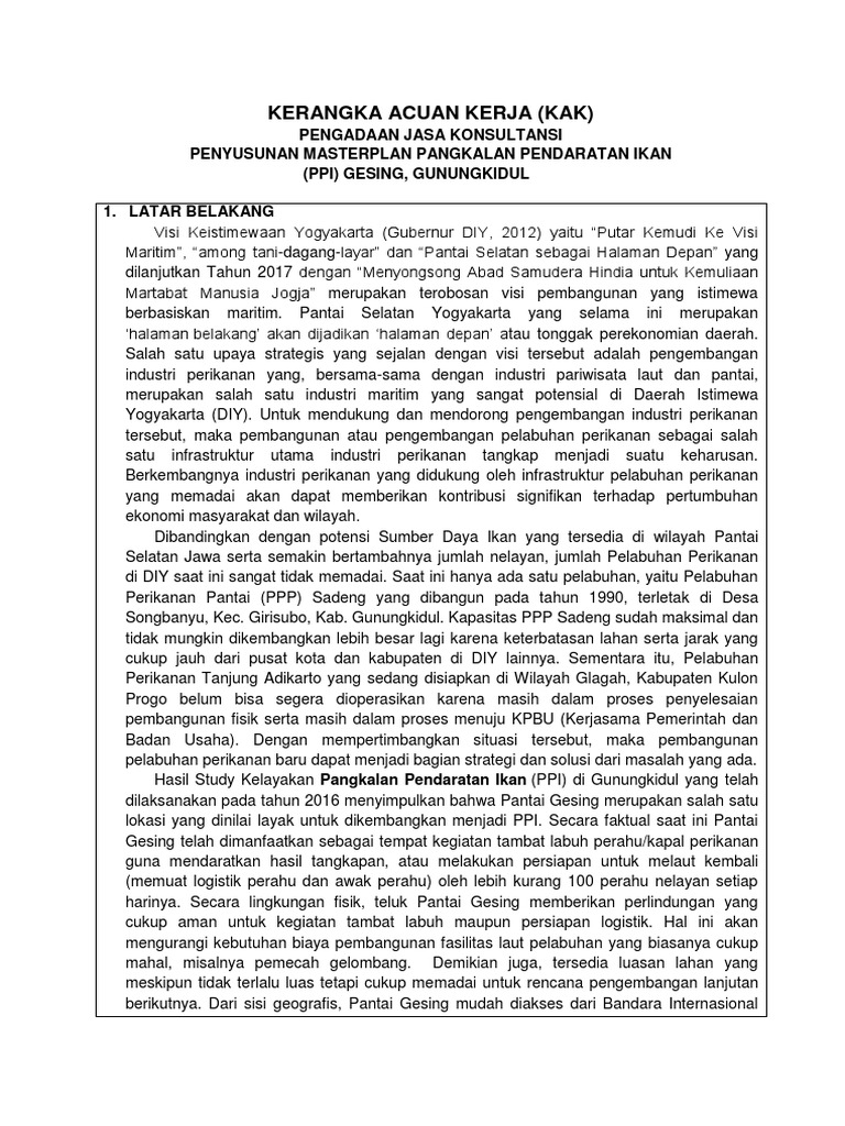 Masterplan PPI Gesing Gunungkidul | PDF