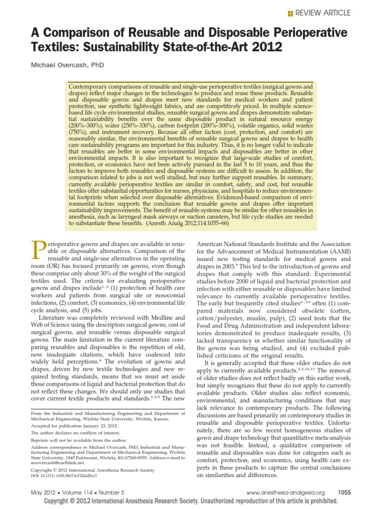 A Comparison of Reusable and Disposable.21 | PDF | Life Cycle ...