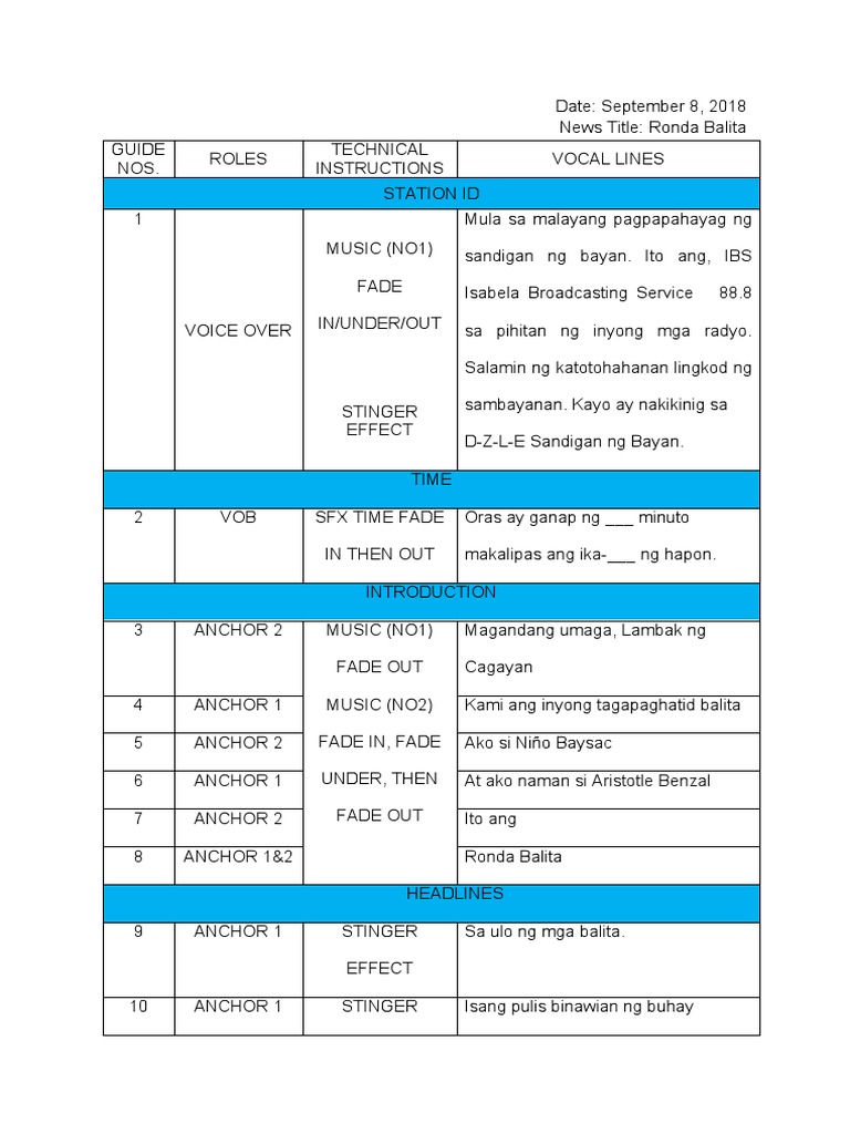 Radio Broad Fil Script | PDF