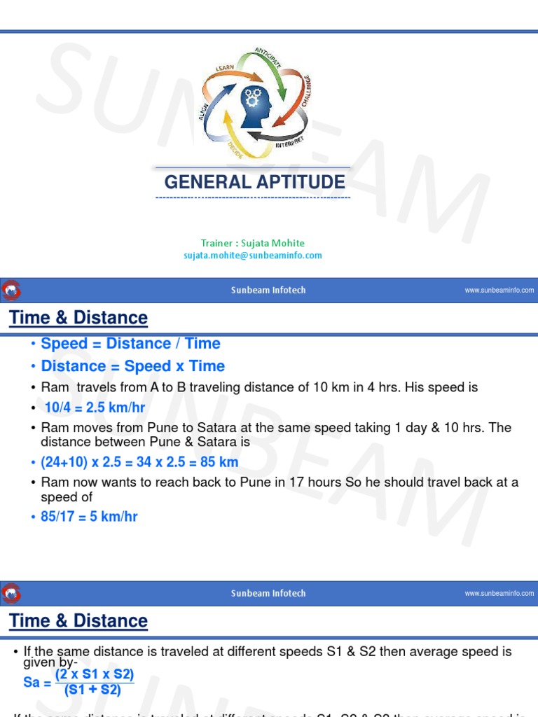Aptitude Day05 | PDF | Speed | Hour