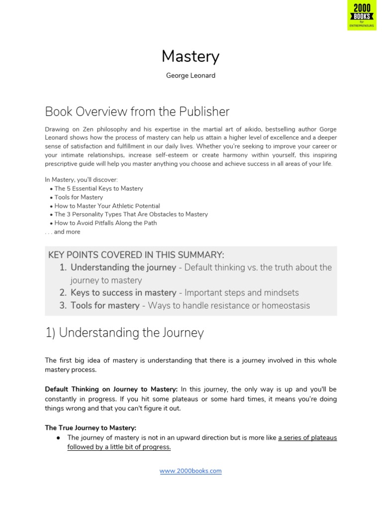 Mastery PDF | PDF