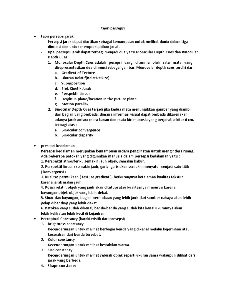 Teori Persepsi | PDF | Sains & Matematika