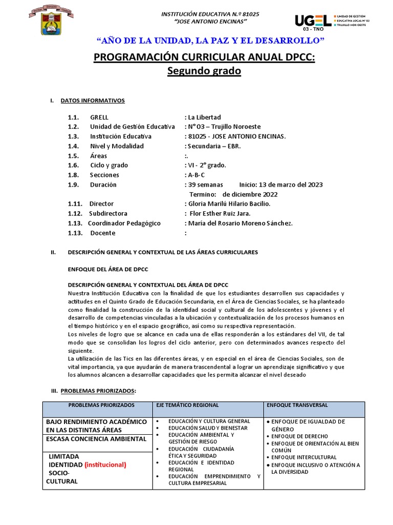 Esquema Programacion 2023 Final | PDF | Evaluación | Iniciativa empresarial