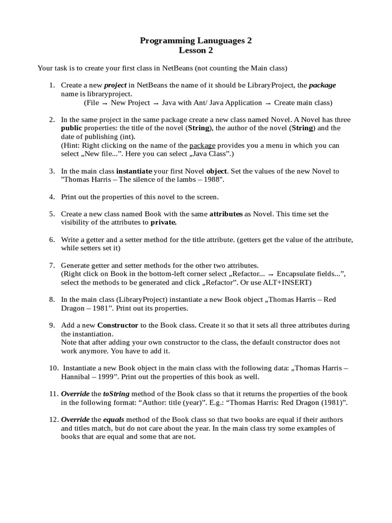 Lesson 2 Pdf Class Computer Programming Method Computer Programming