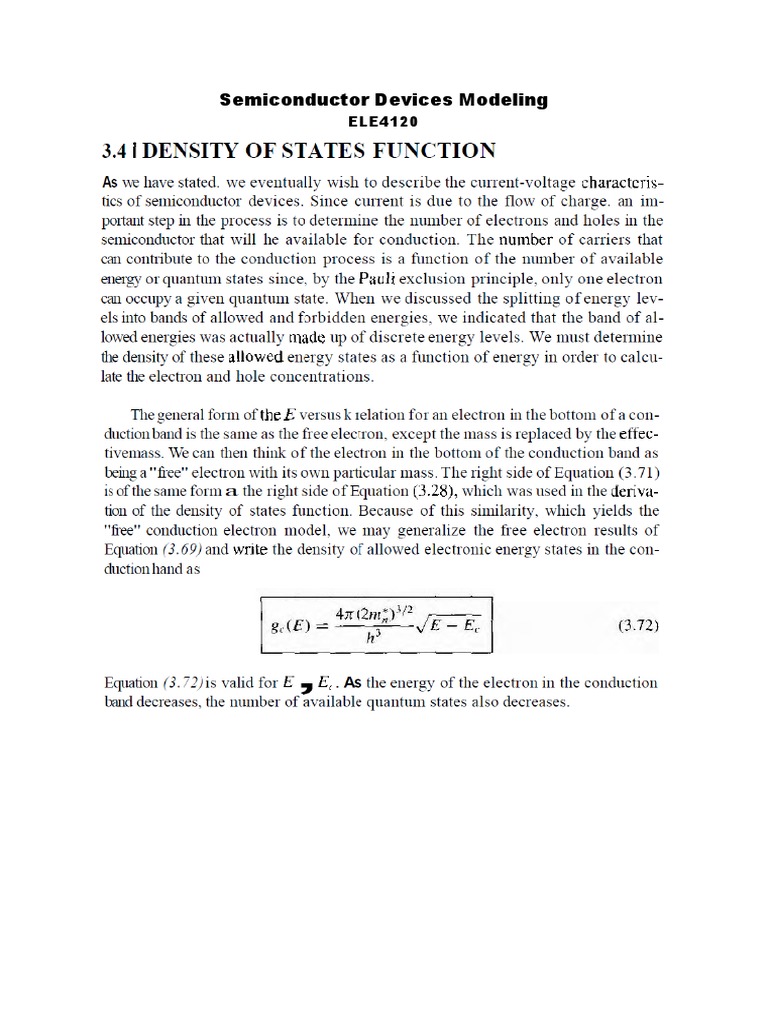 Density Of States And Fermi Dirac Distribution Function Pdf