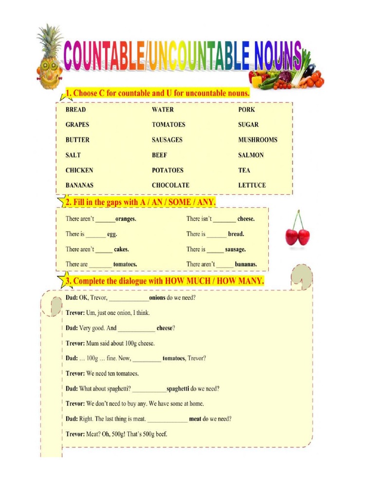 Countable and Uncountable Nouns | PDF