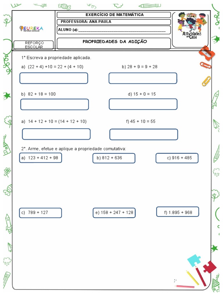 Propriedade Da Adição 6 Ano | PDF | Matemática