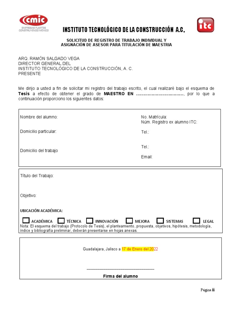 1 Formato registro TESIS Y ASESOR Mayo12_BUENO | PDF