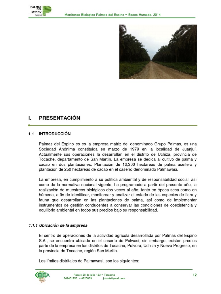 Informe Final Espino Humeda 2014 | PDF | Perú | Taxonomía (biología)
