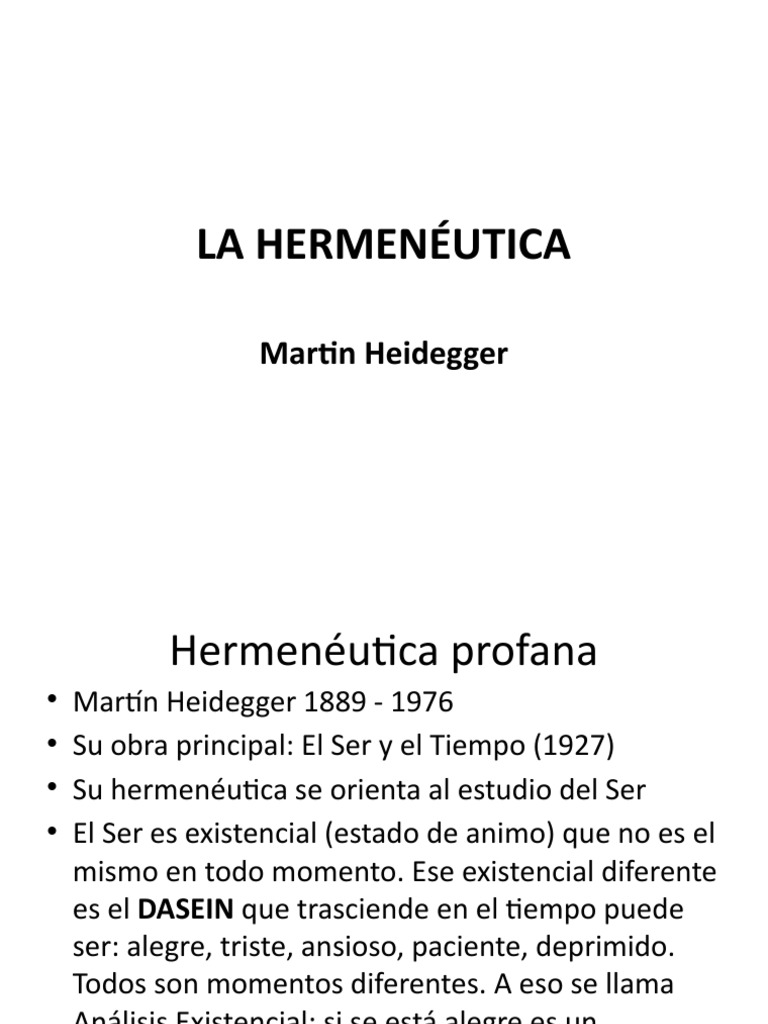 Hermenéutica de Heidegger y el Dasein | PDF | Ciencia y matemáticas