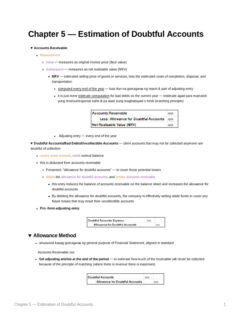 Estimating Doubtful Accounts Methods | PDF | Bad Debt | Debits And Credits