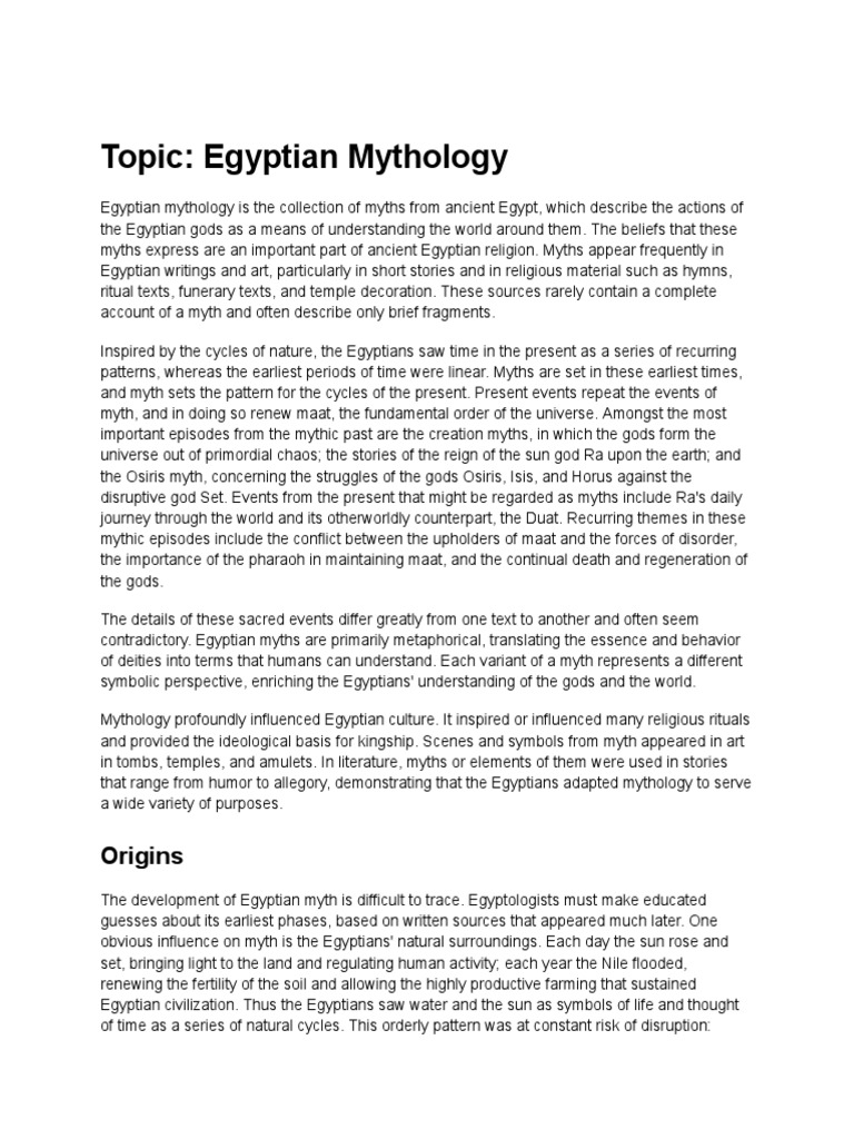 Egyptian Mythology | PDF | Egyptian Mythology | Ancient Egyptian Religion