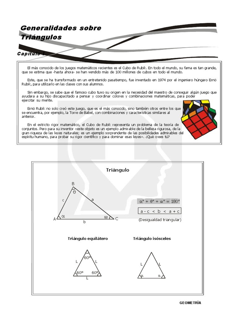 Teoría y Problemas de Triángulos | PDF | Triángulo