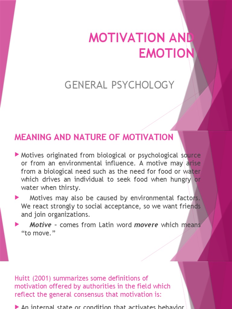 Motivation and Emotion | PDF | Emotions | Motivational