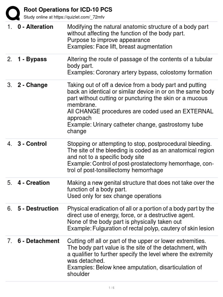 Icd Pcs-Root Operations | PDF | Medical Specialties | Clinical Medicine