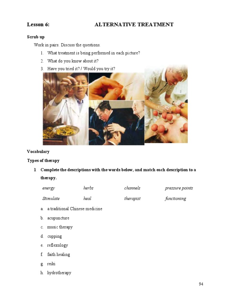 Lesson 6 Alternative Treatment | PDF | Traditional Chinese Medicine ...