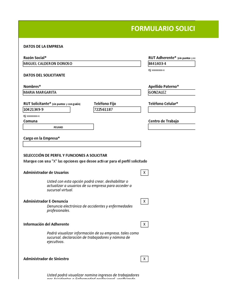 Formulario Mutual | PDF
