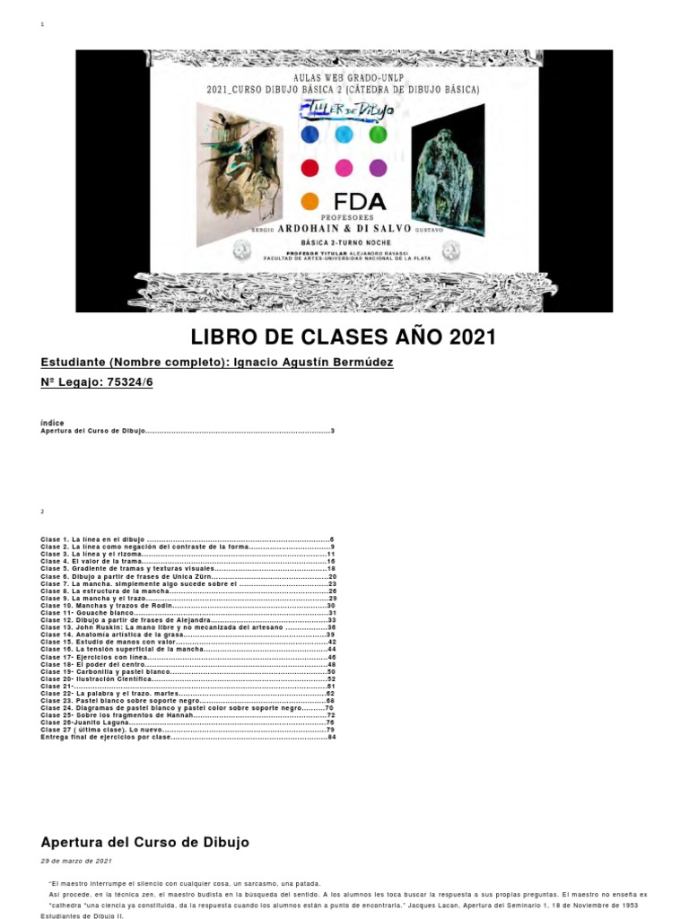 LIBRO DE CLASES AÑO 2021-Dibujo 2 TN | PDF