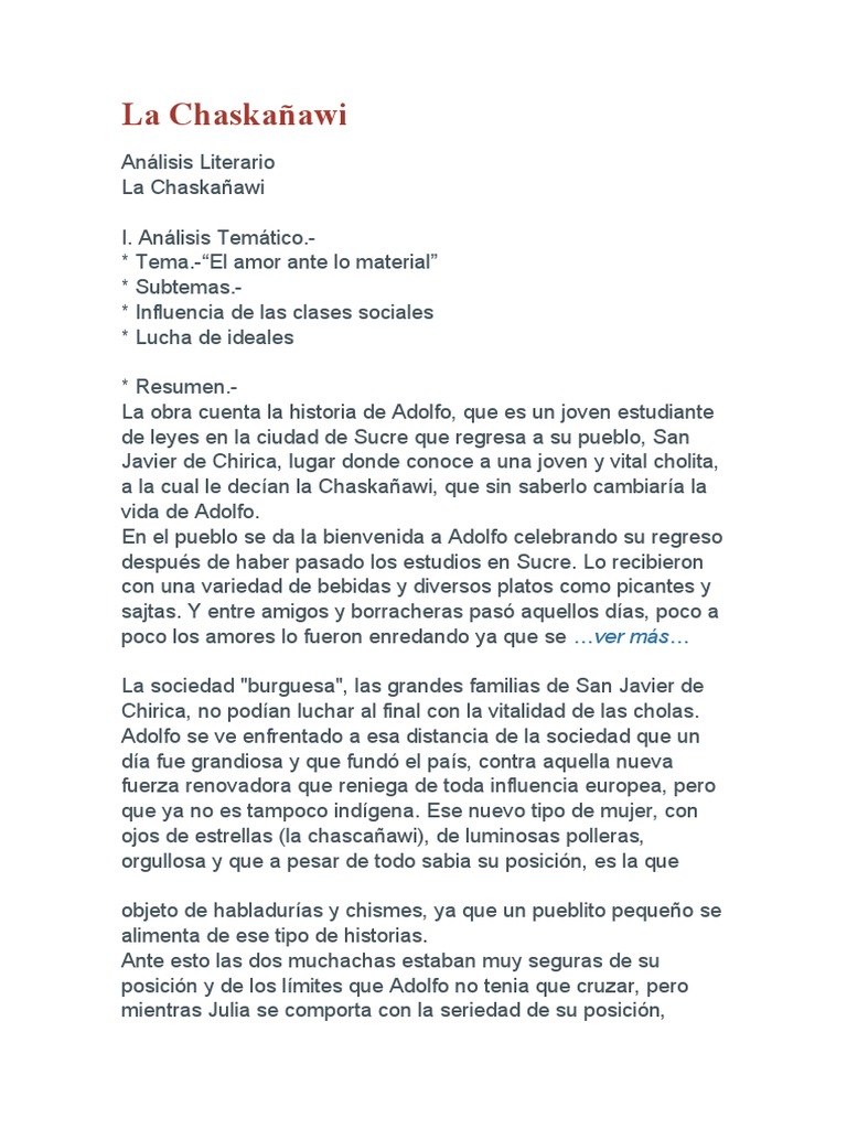 La Chaskañawi | PDF