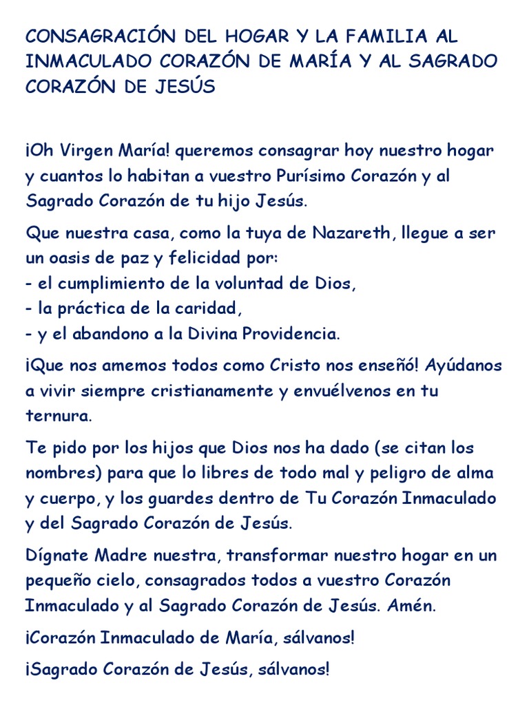 Consagración Del Hogar | PDF