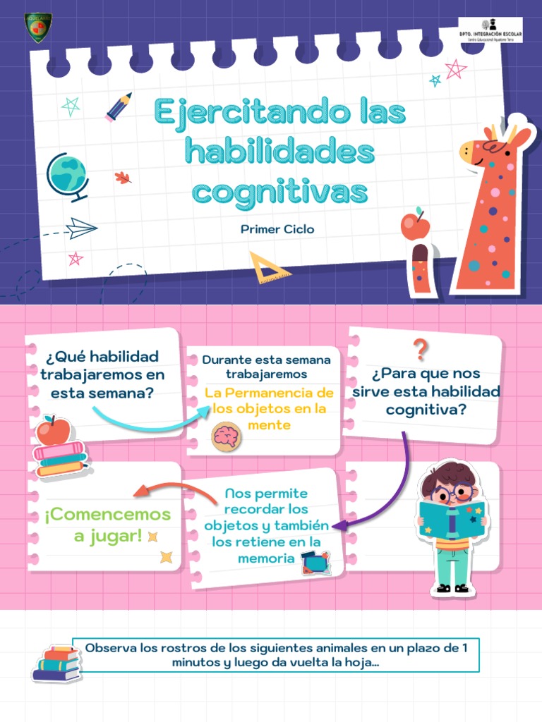 Ejercicios de habilidades cognitivas infantiles | PDF