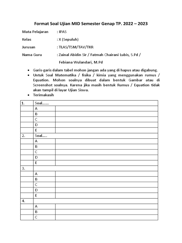 Soal Mid Ipas Semester Genap 2022-2023 | PDF