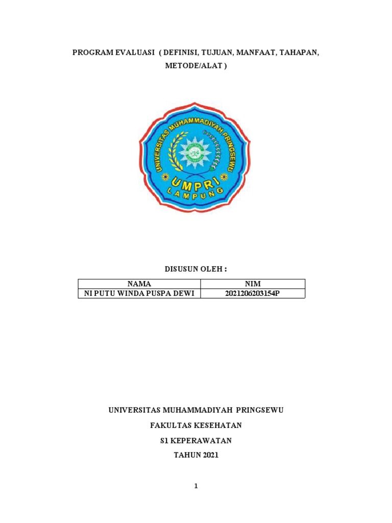 Tugas Individu Program Evaluasi, Ni Putu Winda PD | PDF