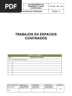 Procedimiento de Trabajo en ESPACIOS CONFINADO | PDF | Higiene ...