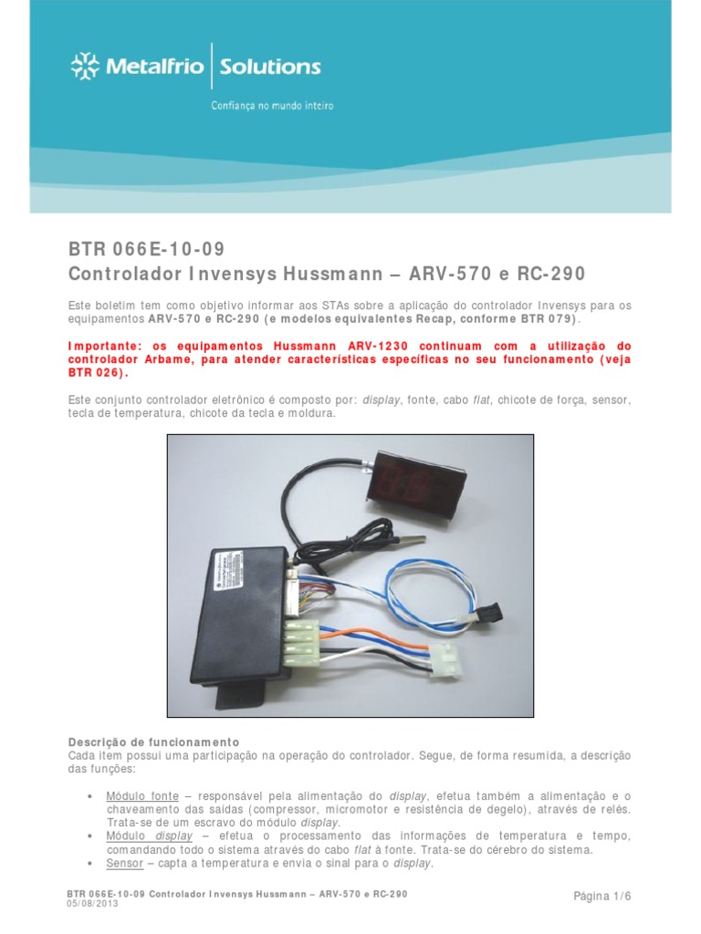 Controlador Invensys Hussmann - ARV-570 e RC-290 | PDF | Conector ...