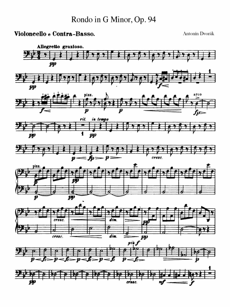 Rondo in G Minor Op 94 Antonin Dvorak | PDF
