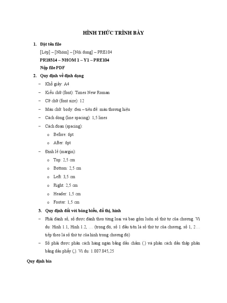 Quy định trình bày ASM | PDF