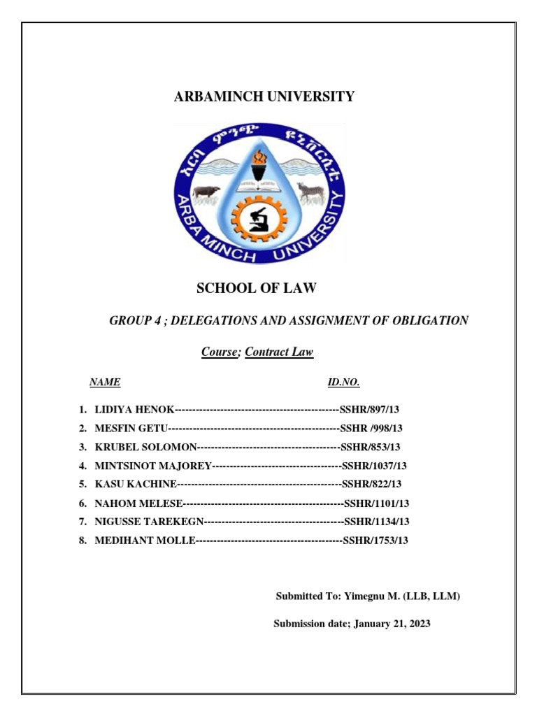 Group 4 Contract Assignment PDF | PDF | Assignment (Law) | Civil Law ...