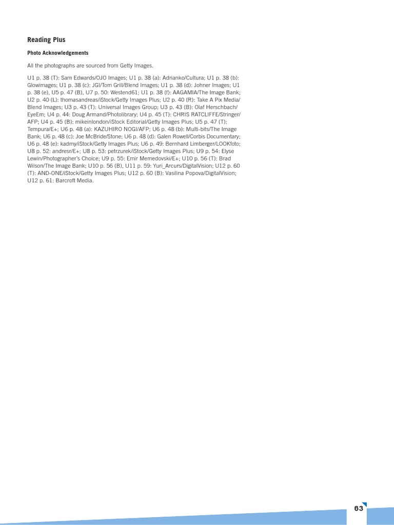 Empower B1 Reading Plus Acknowledgements | PDF