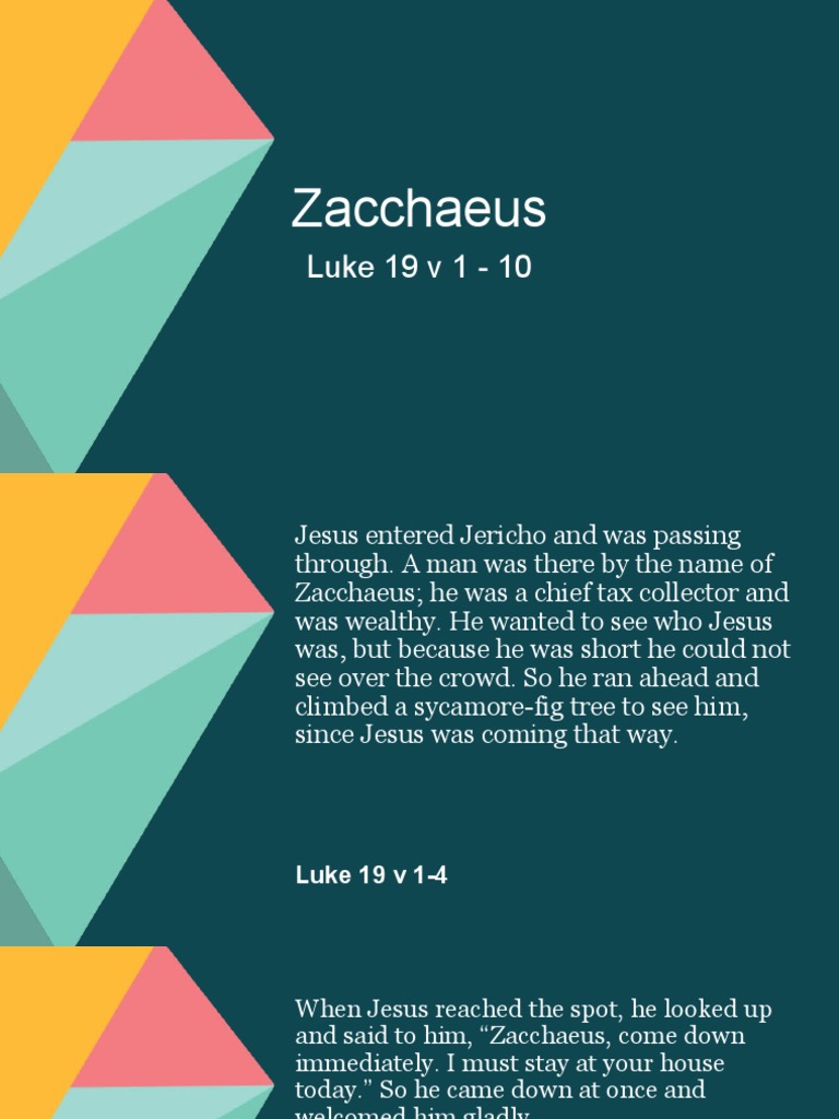 Zacchaeus: A Story of Redemption | PDF | Jesus | Theology