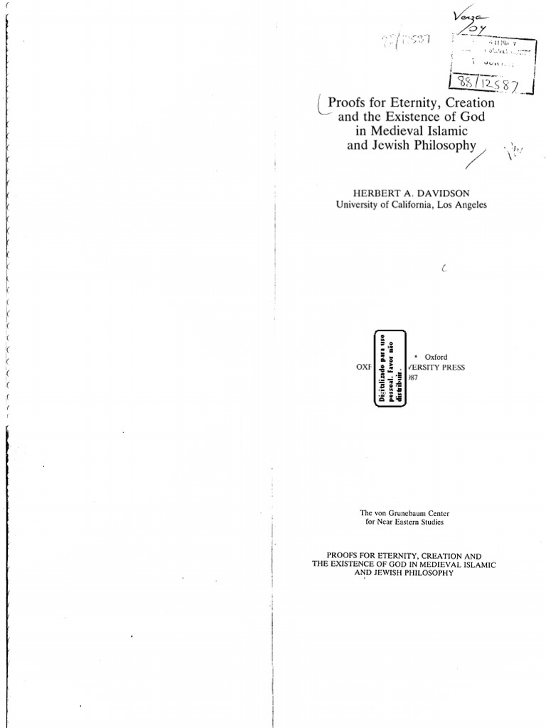 Davidson - Proofs For Eternity, Creation and The Existence of God in ...