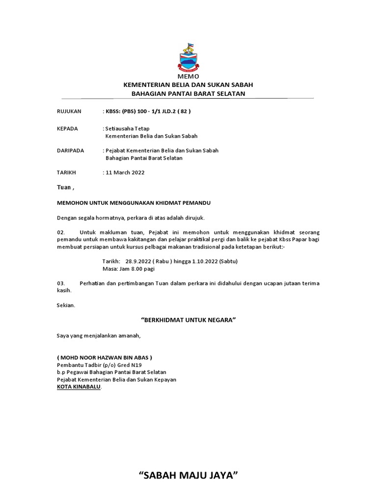 MEMO Pemandu | PDF