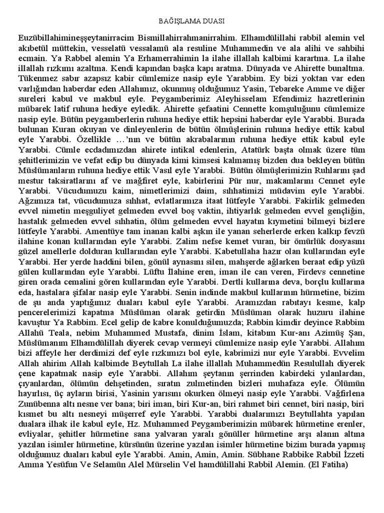 Bağişlama Duasi | PDF