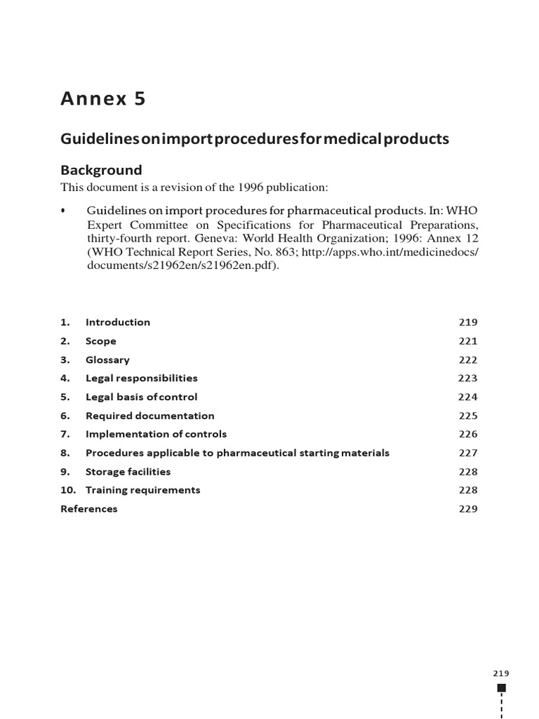 WHO Guidelines On Import Procedures For Medical Products | PDF | World ...