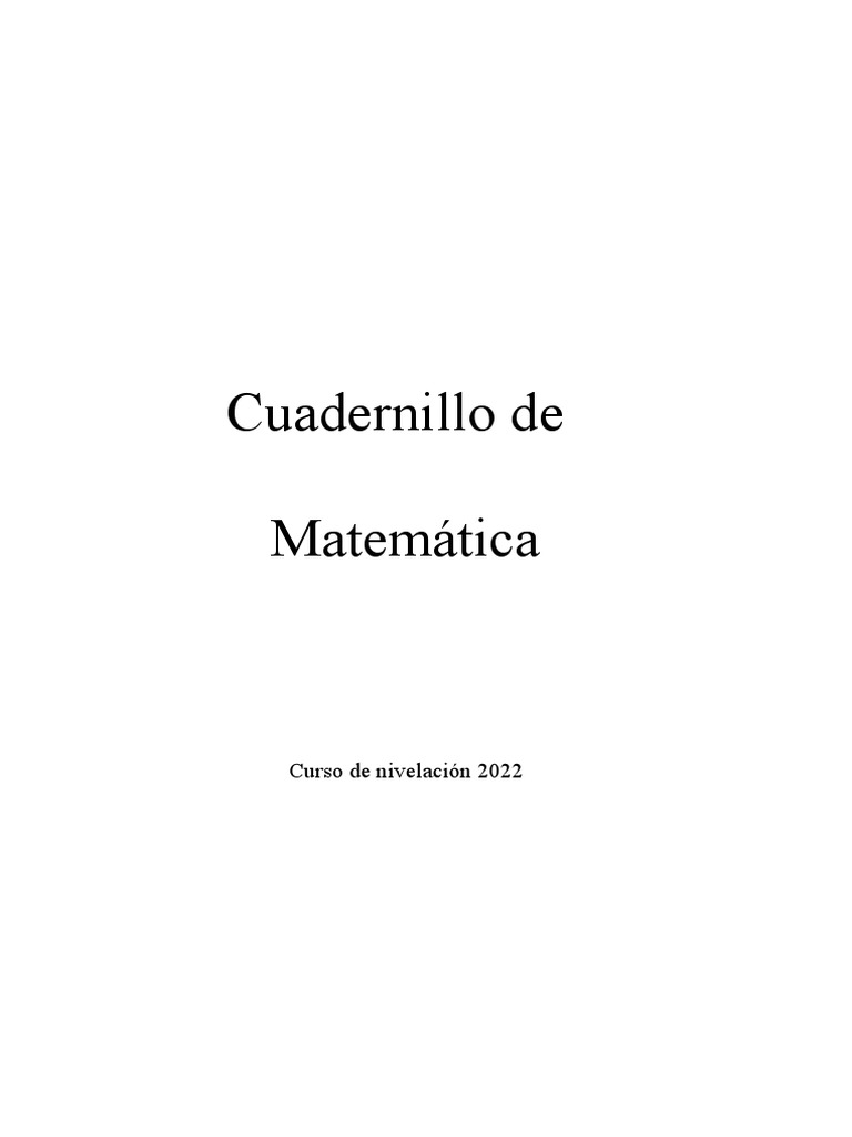 Cuadernillo Matematica 2022 | PDF | Funciones trigonométricas | Ecuaciones