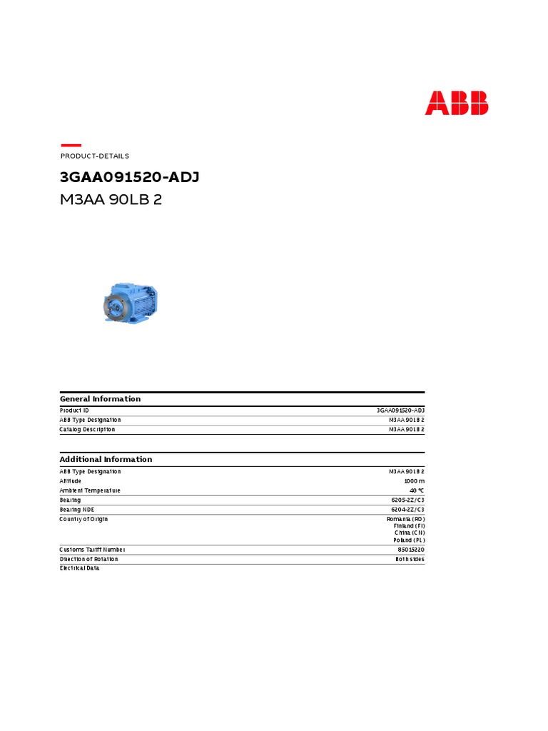 Abb M3aa 090 LB 2 | Download Free PDF | Electric Motor | Manufactured Goods