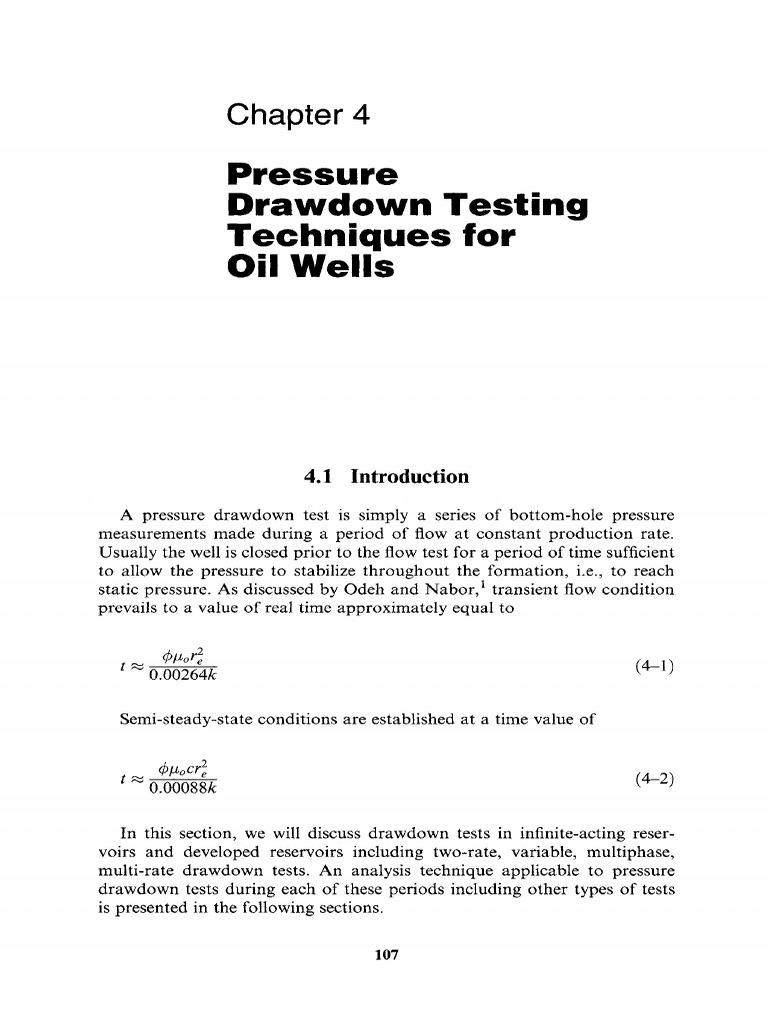 Drawdown Testing Techniques For Oil Wells: Pressure | PDF | Petroleum ...