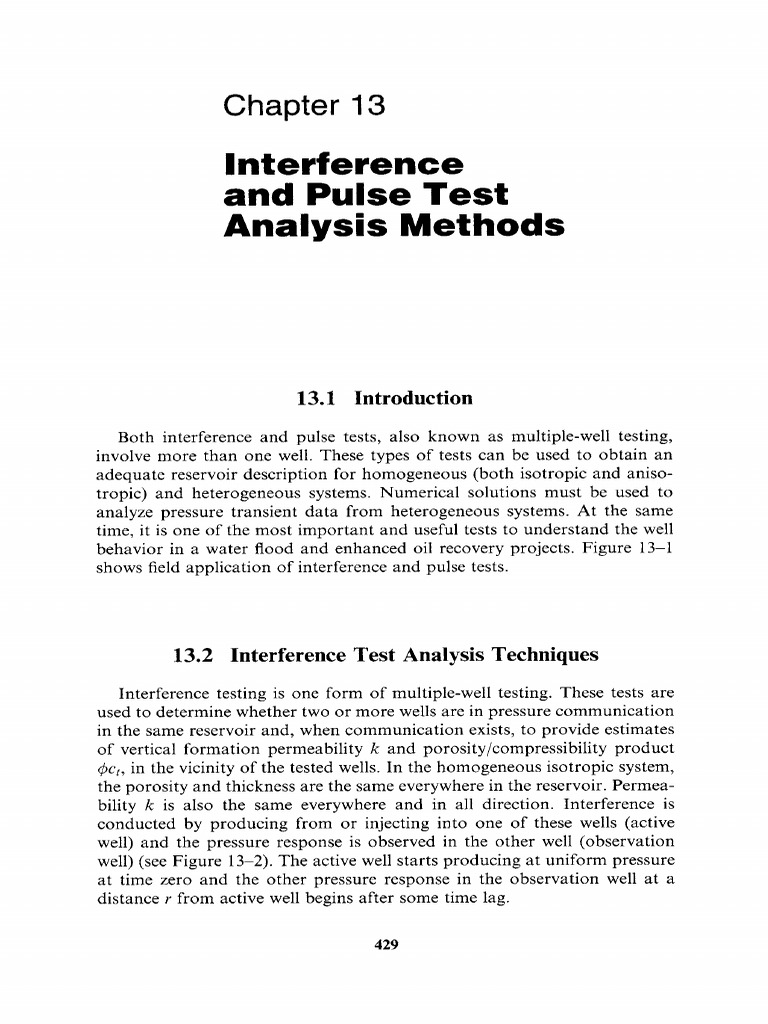 Chapter 13 - Interference and Pulse Test Analysis Methods | PDF ...