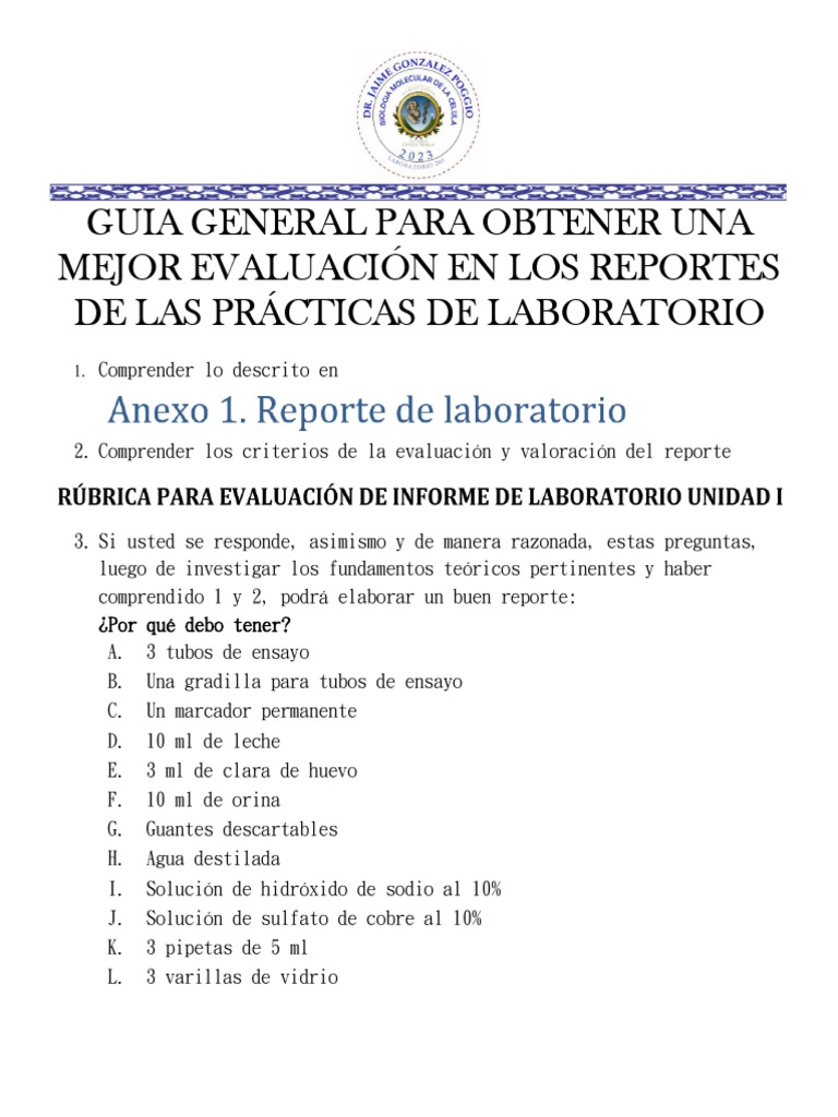 Guia General Para Obtener Una Mejor EvaluaciÓn En Los Reportes De Las