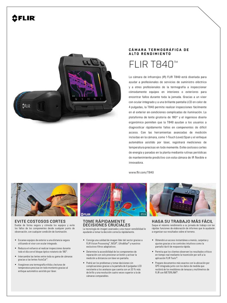 Flir T840 | PDF | Medición | Pantalla de cristal líquido