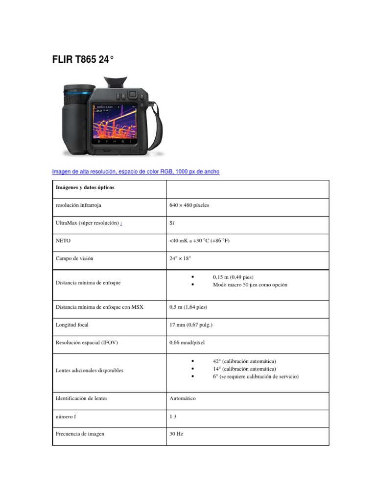 Flir T865 24 | PDF | Bluetooth | Monitor de computadora