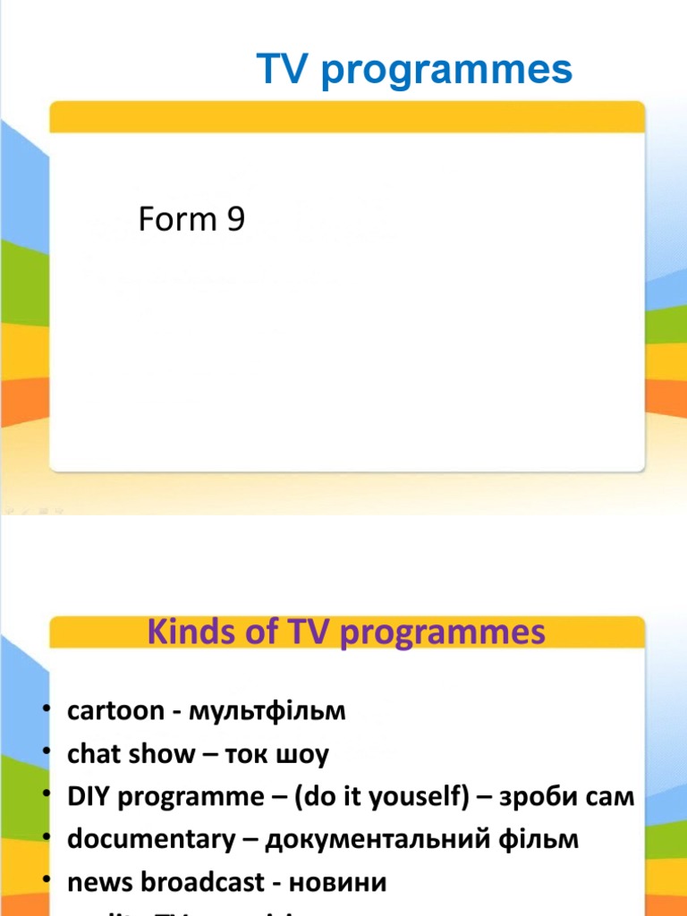 01.02 9 Form TV Programmes | PDF