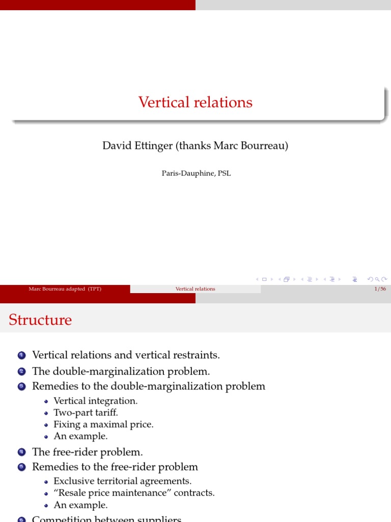 Vertical - Relations 2023 | PDF | Oligopoly | Profit (Economics)