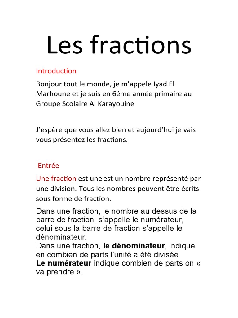 Introduction aux fractions en 6ème | PDF | Nombre | Code (information)