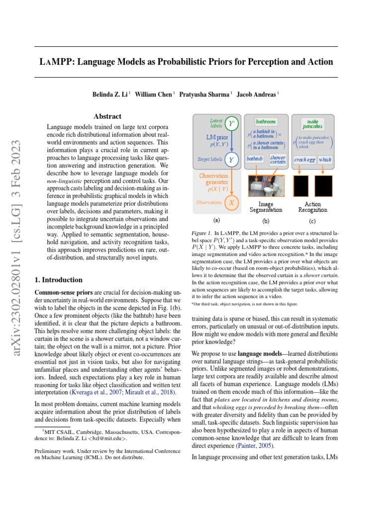 LAMPP - Language Models As Probabilistic Priors For Perception and Action PDF | PDF | Image ...