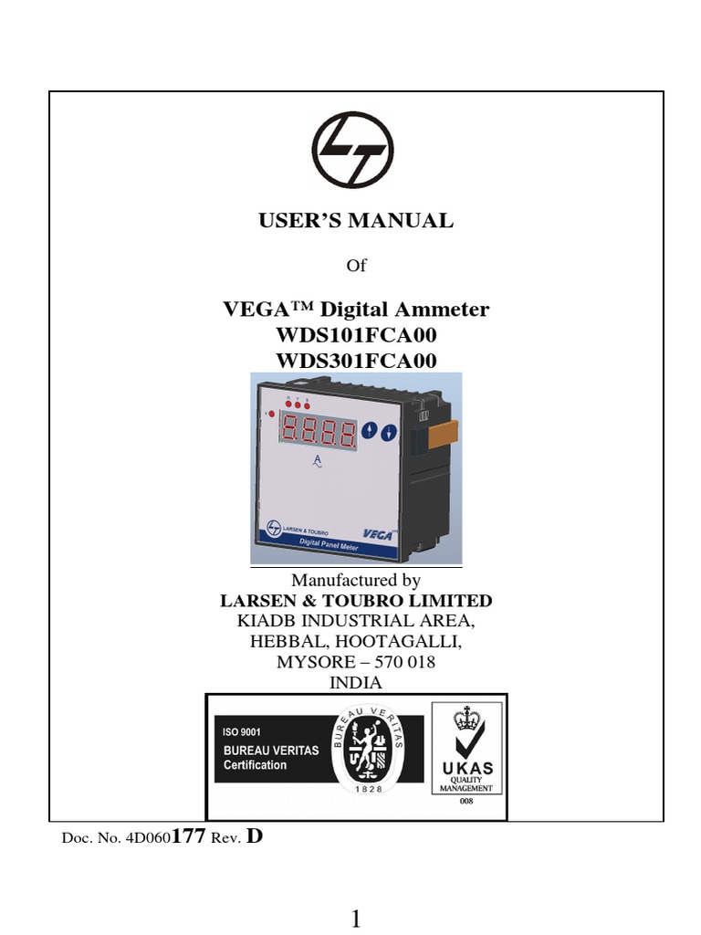 User'S Manual: Larsen & Toubro Limited | PDF | Electromagnetic Compatibility | Parameter ...